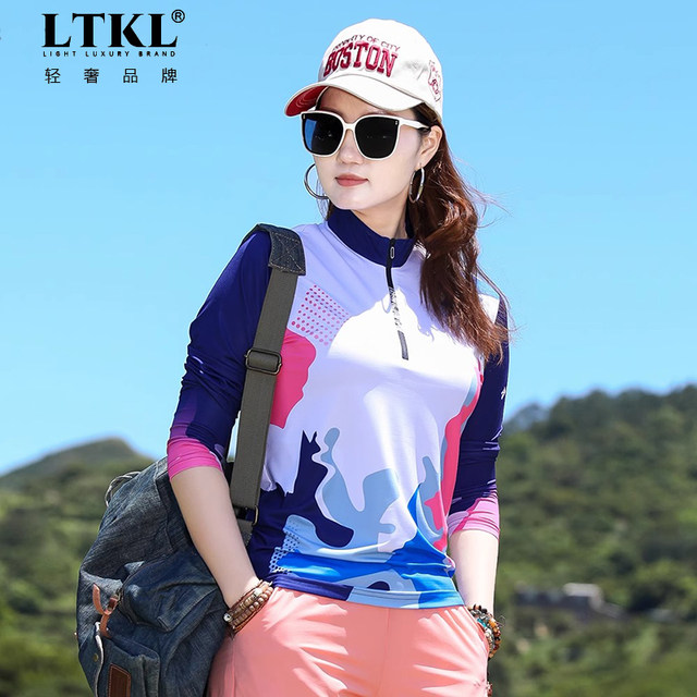 Outdoor thin quick-drying clothes for women 2025 autumn long-sleeved T ...