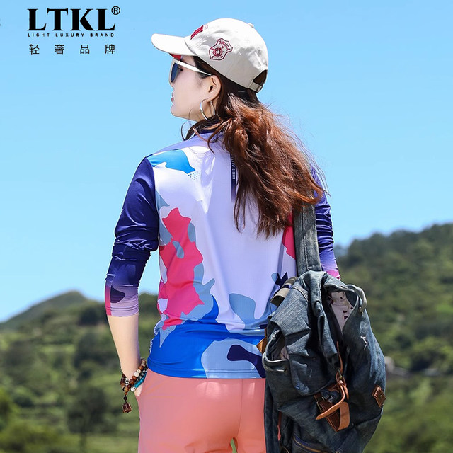 Outdoor thin quick-drying clothes for women 2025 autumn long-sleeved T ...