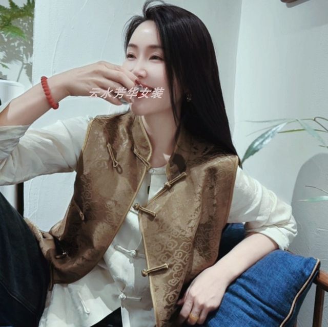 Xiuxi Xizi Guofeng's new Chinese retro jacket top Chinese style round ...