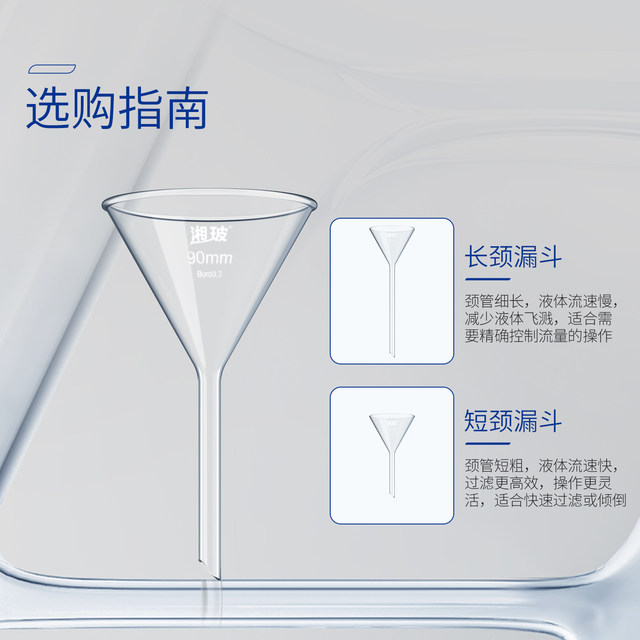 Hunan Glass Funnel Laboratory Triangle Funnel Long Neck Standard Funnel ...