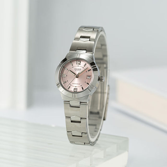 Casio watch women's cherry blossom pink fashionable and simple student ...