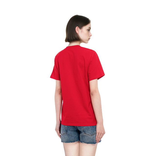 BM short-sleeved women's 2025 new summer round neck red No. 16 printed ...