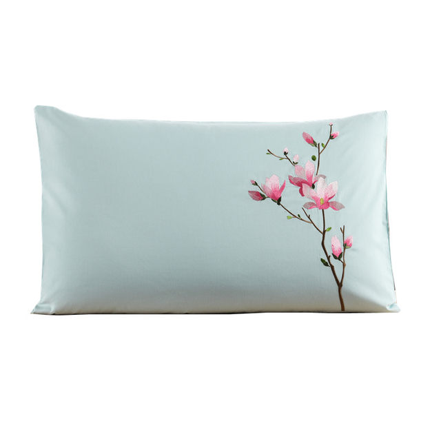 Nordic simple cotton pillowcases pair of cotton couples embroidered ...