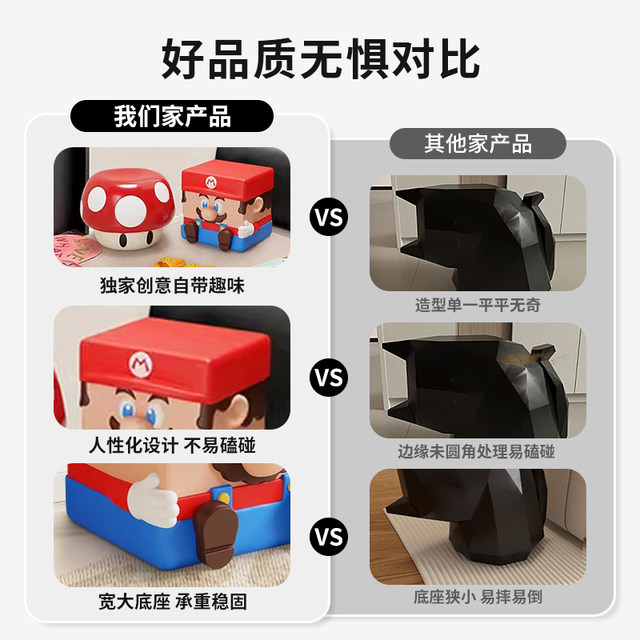Mario Mushroom Stool, Home Entrance Shoe Changing Stool, Cute Children ...