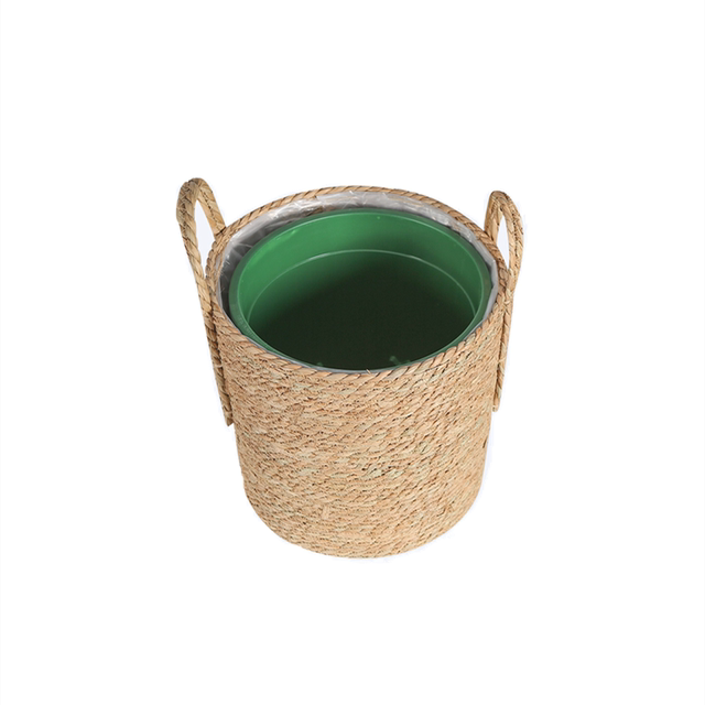 Nordic style straw flower pots and baskets rattan portable home living ...