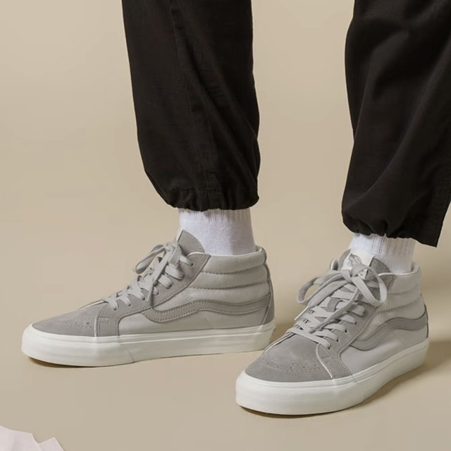 Vans SK8-Mid Elephant Gray Retro Middle Top Casual Sports Shoes ...