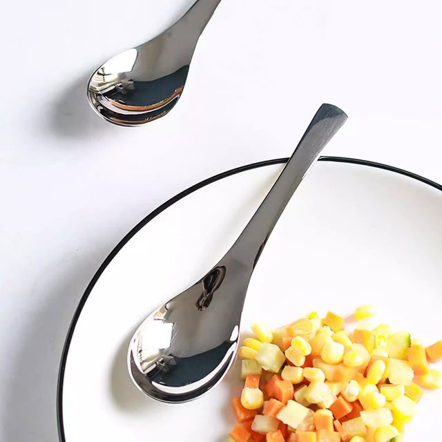Portable short handle spoon soup spoon short handle small round spoon ...
