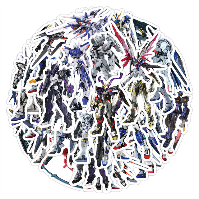 50 cool Gundam Mecha Warrior Anime Boy Reward Stickers Decorative ...