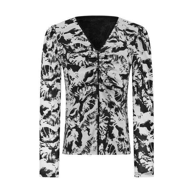 Mande Poetry Design Shirt 2025 Spring and Autumn New Black and White ...