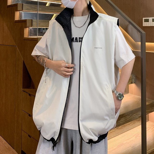 Two-sided vest men's thin jacket full of starry outerwear tops stand ...