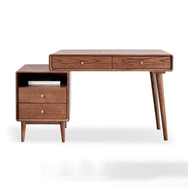 Modern simple solid wood desk, home study retractable corner desk ...