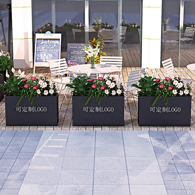 Outdoor iron flower box fence outdoor street stainless steel flower ...