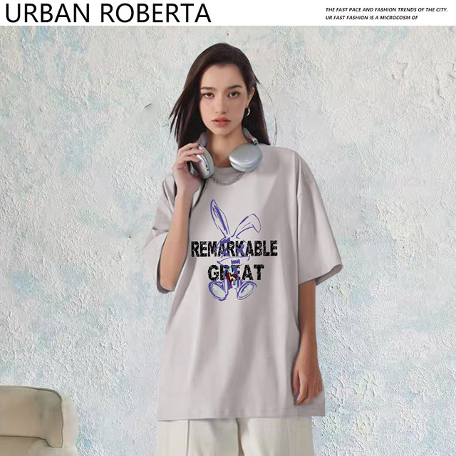 URBAN ROBERTA pure cotton graffiti printed short-sleeved T-shirt men ...