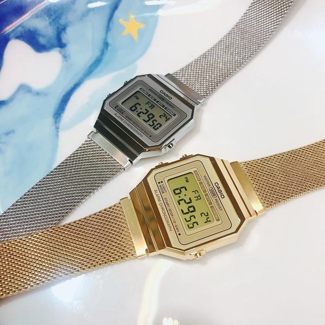 casio trendy electronic watch small square fashion casual watch men's ...