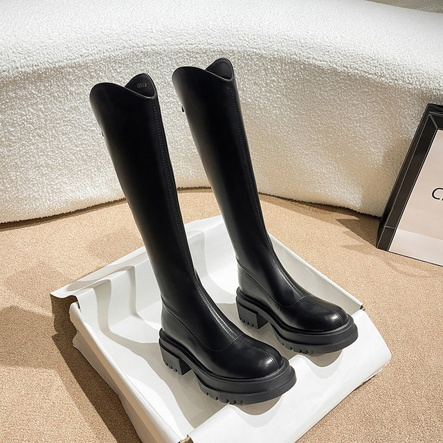 Jiaoyu boots for women autumn and winter 2023 new brown thick-soled ...