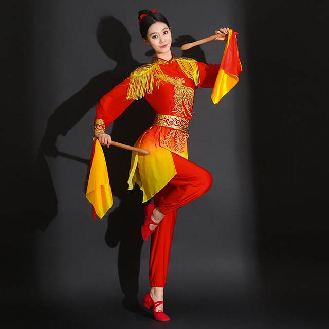 Drum performance costumes for women 2025 new style gong and drum team ...
