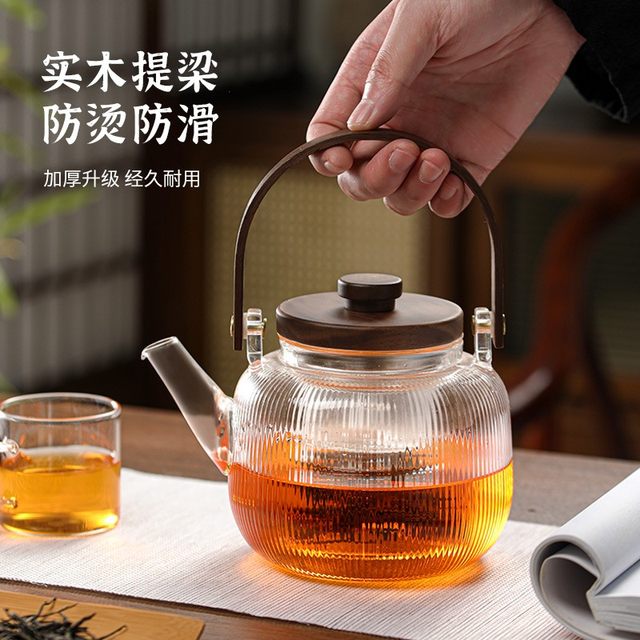 Glass steaming and cooking teapot 2025 new open flame kettle electric ...