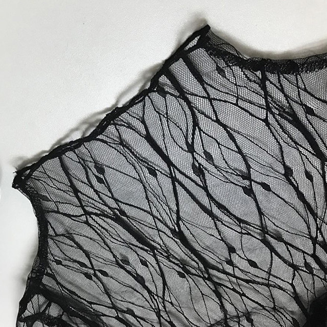 Transparent black turtleneck mesh base shirt for women in autumn new ...