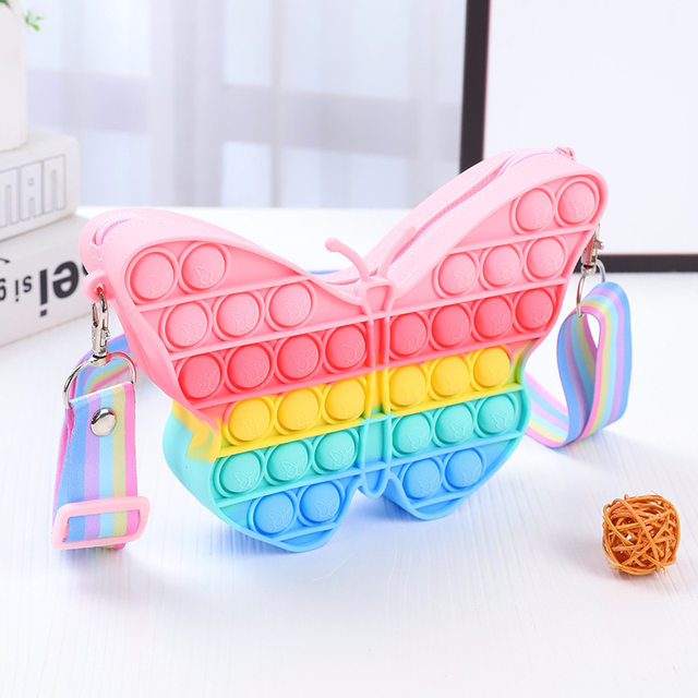 Rainbow Press Le Children's Day backpack poking toy bubbles with baby ...