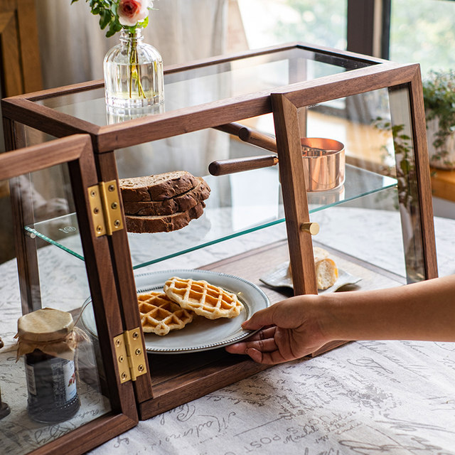 Juhan solid wood glass tea cabinet display cabinet tea set dustproof ...