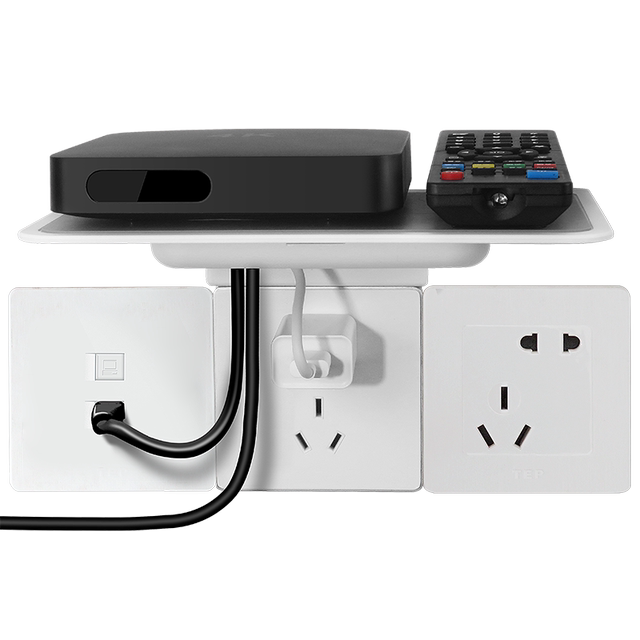 Hole-free socket storage rack set-top box bracket wireless wifi bracket ...