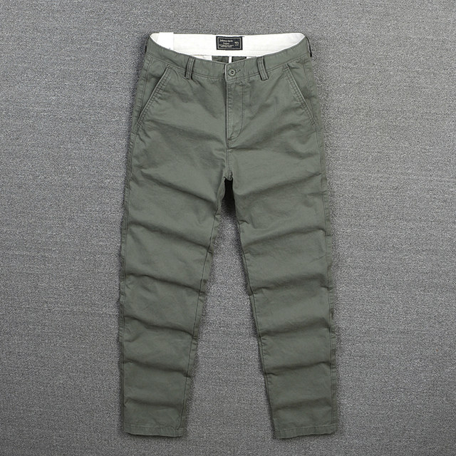 Cotton casual pants men's spring autumn slim straight tide pants pants ...