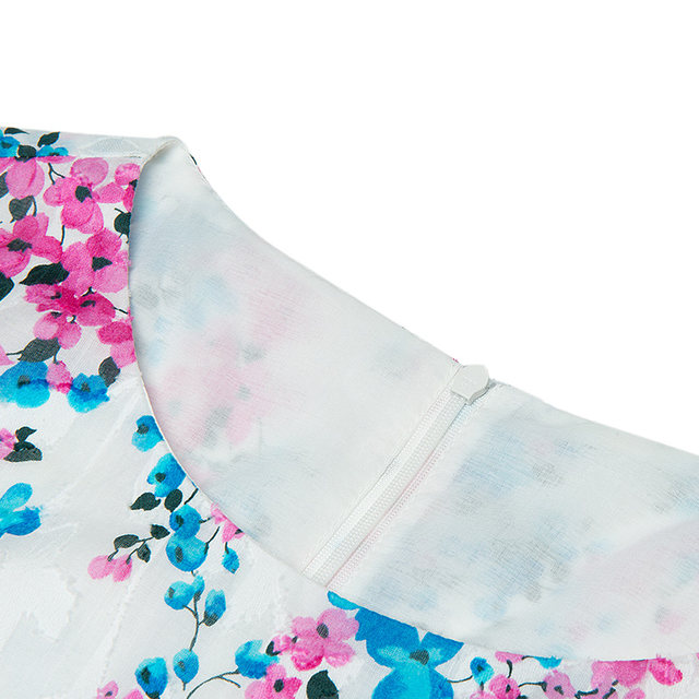 MINZE STYLE/Famous Shilu Autumn Lady Sleeveless Sweet Printed Dress