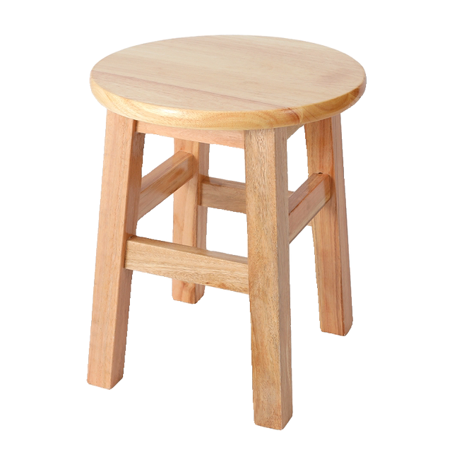Fully solid wood round stool dining table and stool household living ...