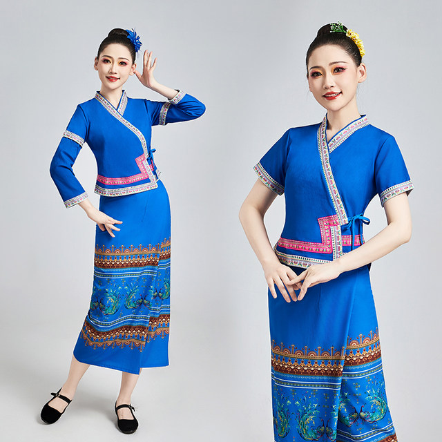 Dai dance clothing adult male and female performance clothing Yunnan ...