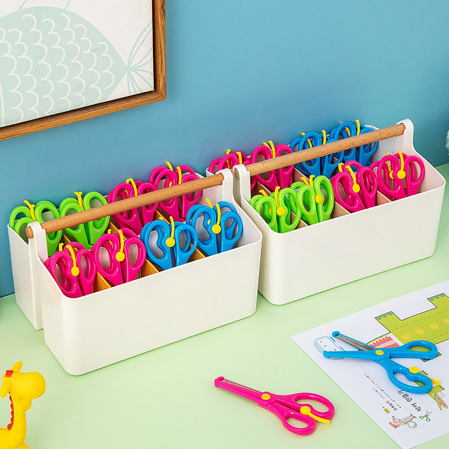 Kindergarten scissor storage box art area material scissor rack art ...