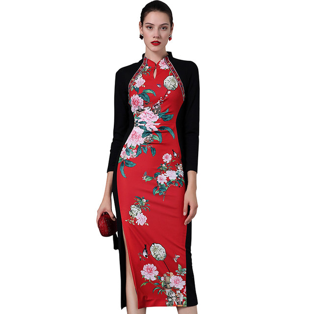 SUSSI/Antique 25 Spring Shopping Mall same Chinese style print banquet ...
