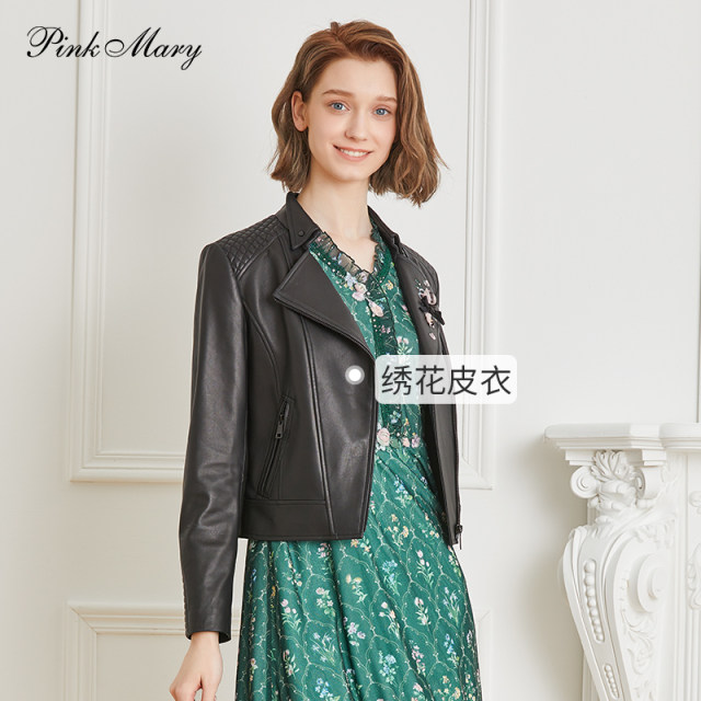 Pink Mary/Pink Mary leather jacket for women in autumn and winter ...