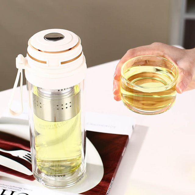 Tea water separation magnetic suction double -layer glass resistant ...