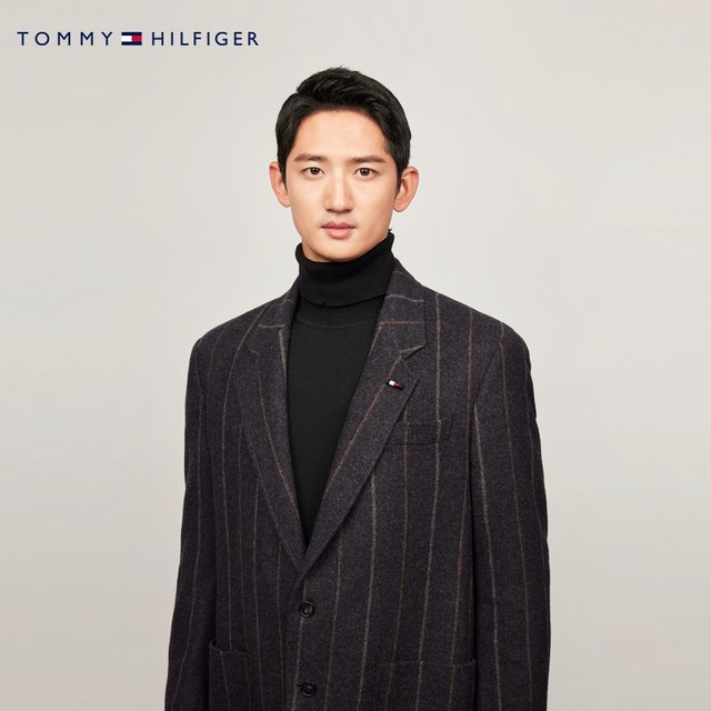 Tommy LARDINI Men's Wool Cashmere Blended Pin Stripes Business Handmade ...