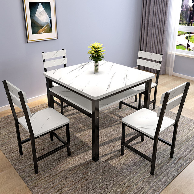 Simple household small apartment dining table and chair combination ...