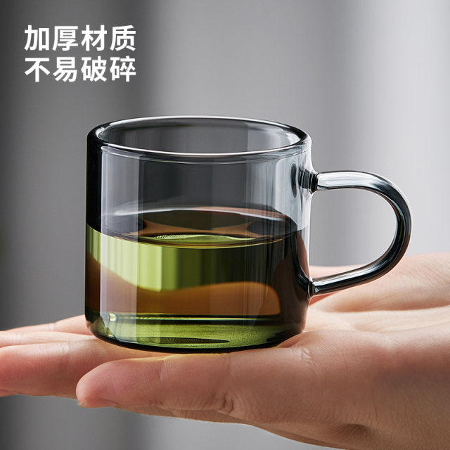 Glass tea cup, small cup, small glass cup with handle, tea cup, kung fu ...