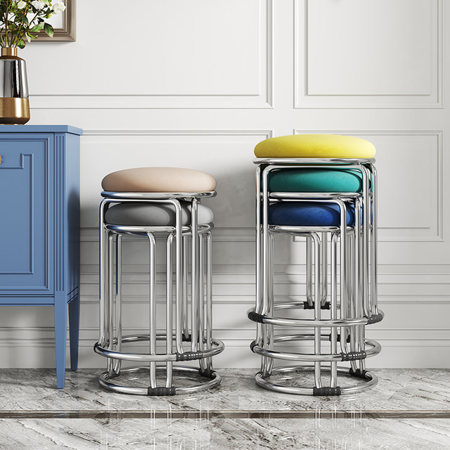 Stool for household thickened stackable round stool Internet celebrity ...