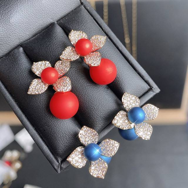 Pearl earrings for women sterling silver 2025 new trendy earrings four ...