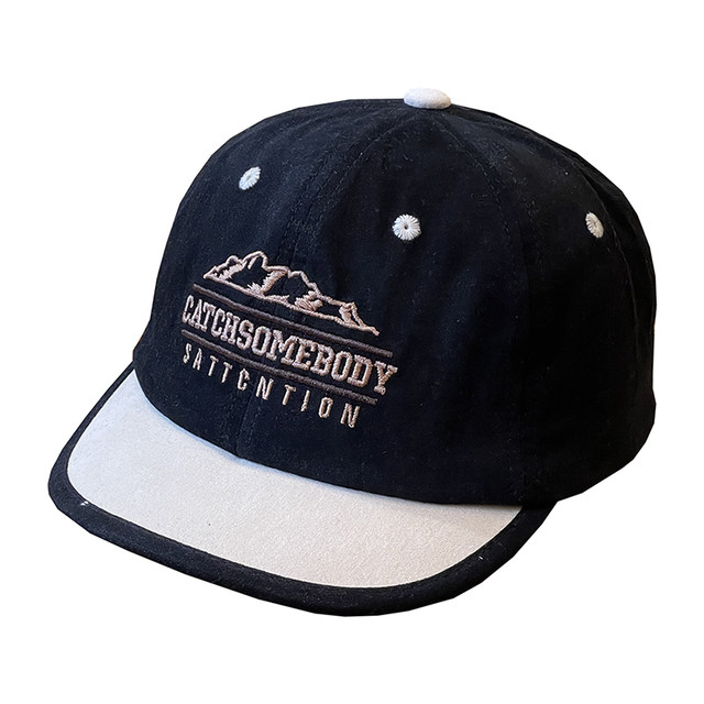 Couple hat men's short-brim color-blocking baseball cap mountain letter ...