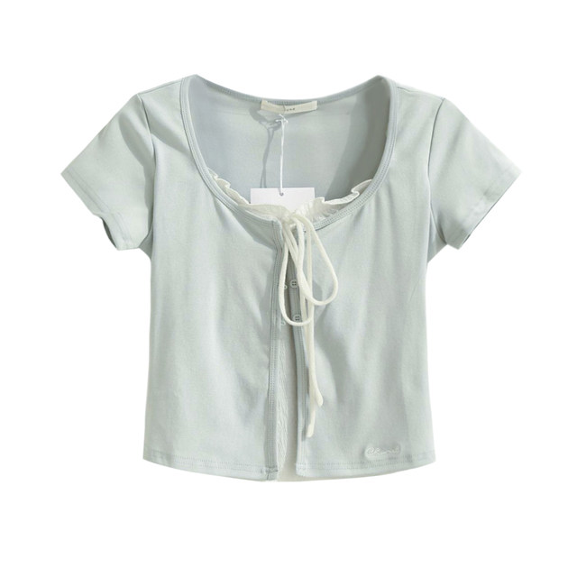 Shiyesen summer new style bm style pure sweet and spicy short fake two ...