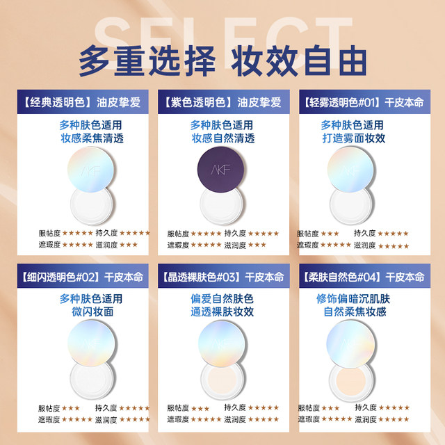AKF loose powder new oil control and makeup long-lasting honey powder ...