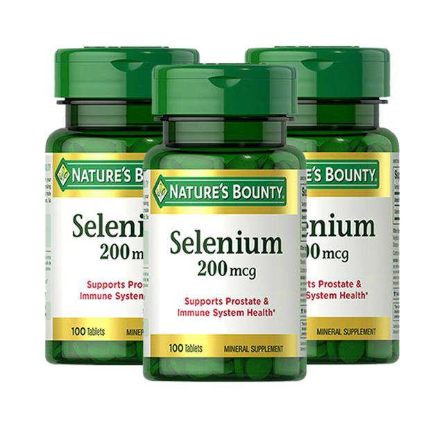 Nature's Treasure Selenium Tablets 200mcg 100 tablets * 3 bottles of ...