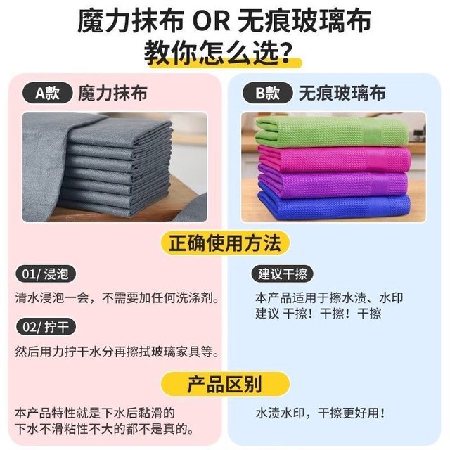 Glass-free watermark rags absorb water and cannot shed hair. Household ...