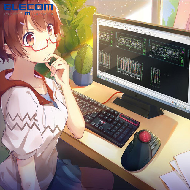 ELECOM trackball mouse CAD professional drawing wireless mouse 2D/3D ...