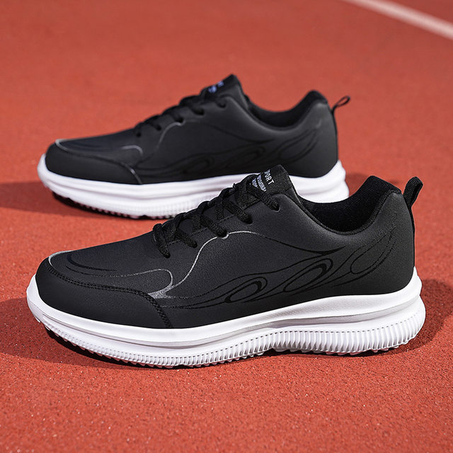 2023 autumn and winter waterproof anti-slip sneakers leather surface ...