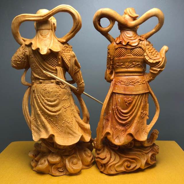 Yaipai Huang Yangwu Carved Galan Weituo Bodhisattva solid wood ornament ...