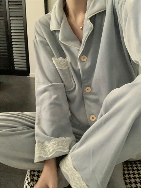 Sea Salt Warm island velvet pajamas female 2024 autumn and winter ...