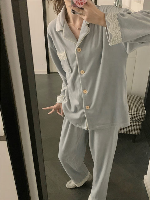 Sea Salt Warm island velvet pajamas female 2024 autumn and winter ...