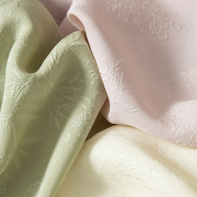 Silk art Bamboo jacquard silk crest crepe 100% mulberry silk long ...