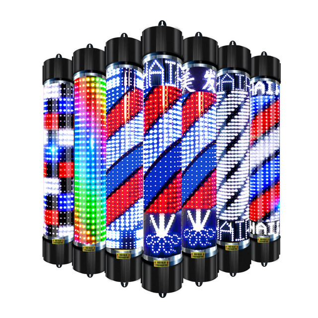 Hairdressing rotating light barber shop LED electronic brightening hair ...